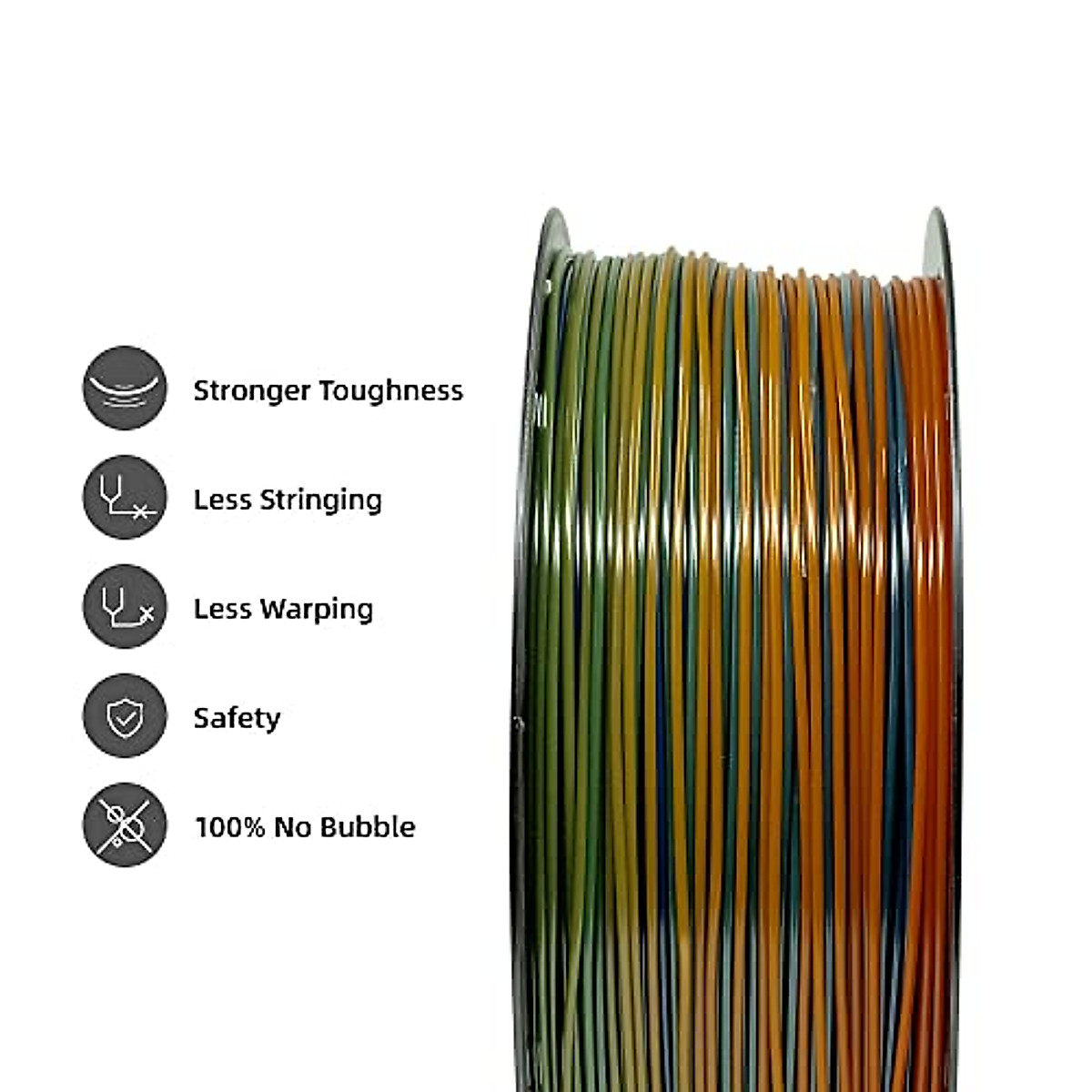 FilaBees Rainbow PLA 3D Printer Filament, PLA Filament 1.75mm Dimensional Accuracy +/-0.02mm, Neatly Wound 3D Printer Multicolor Filament 1kg Spool (2.2lbs), PLA Color Change Fit FDM Printers, Rainbow