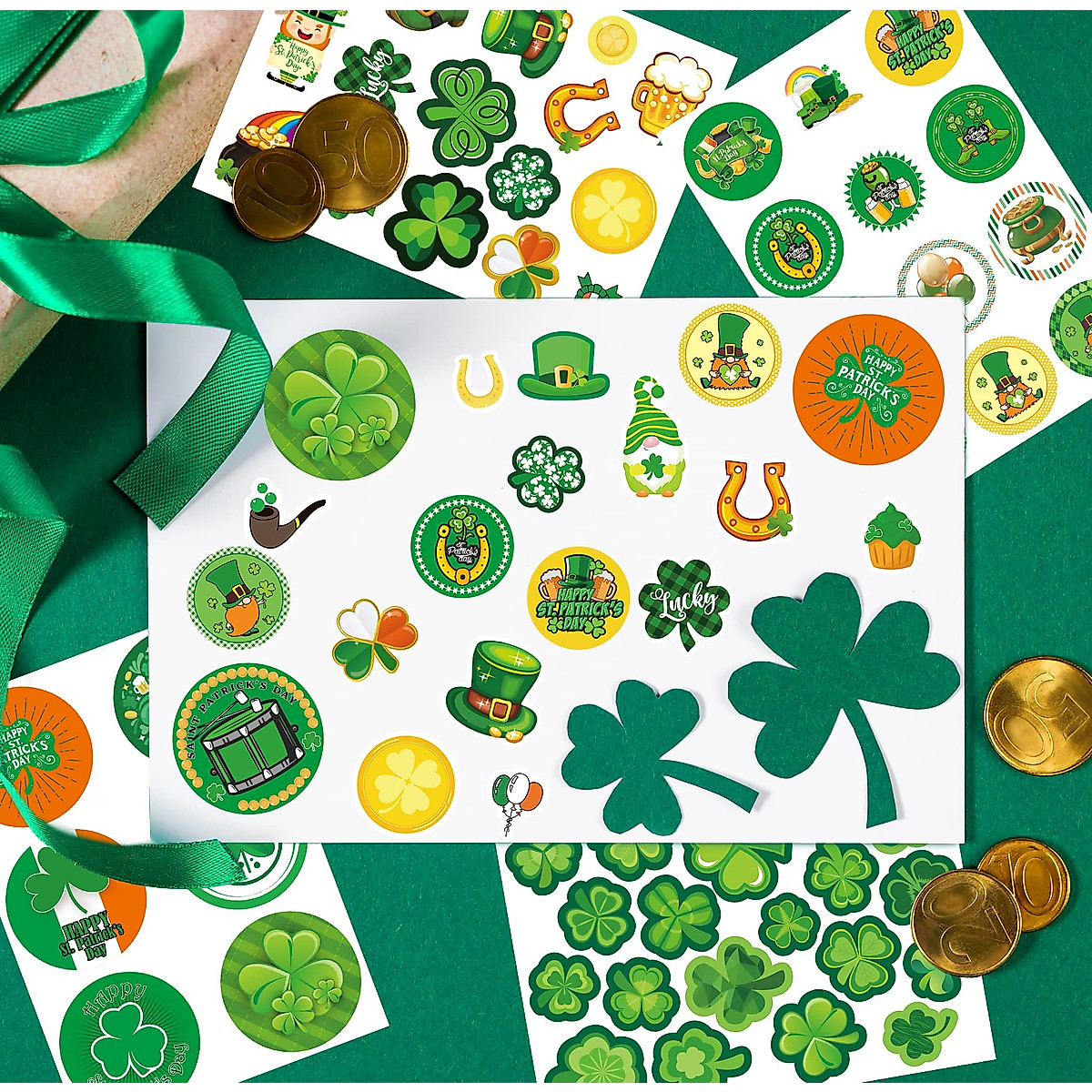 MISS FANTASY St Patricks Day Stickers Shamrock Stickers St. Patrick's Day Stickers for Kids Bulk Saint Patricks Day Stickers St Patrick Stickers for Kids St Pattys Day Party Favors