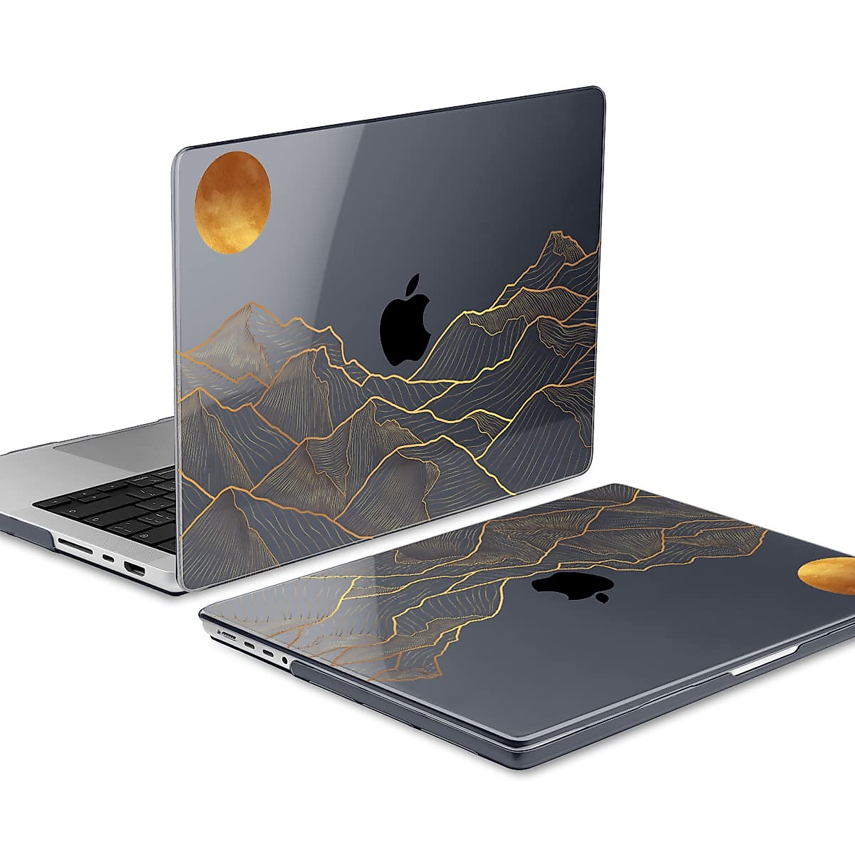 DONGKE for M4 MacBook Pro 16 Inch Case 2024 2023 2021 A3403 A3186 M3 A2991 M2 A2780 M1 A2485 Pro/Max Chip, Plastic Hard Shell Case & Keyboard Cover for Mac Pro 16 with Touch ID, Abstract Mountain