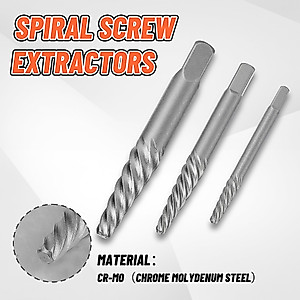 UYECOVE 14PCS Stripped Screw Extractor Set, 35# Cr-Mo & 6542 HSS Steel Cobalt Left Handed Drill Bit | Broken Screw Extractor Kit | Easy Out Screw Extractor Set Removing Stripped Screws Broken Bolts