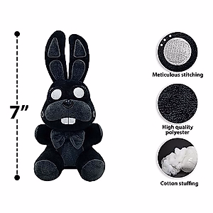 VNKVTL Shadow Bonnie Plush Birthday Gift for Kids, Toy Bonnie Plush with Soft and Comfortable Cotton, Decor Bonnie Stuffed Animal, Bonnie Plush Toy for All Ages, 7 Inch Game Plush.