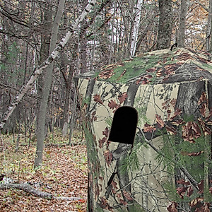 Barronett Blinds Radar Portable Lightweight Pop-Up 2 Person Ground Deer/Turkey Hunting Hub Blind with Rear and Mesh Windows, Backwoods Camo, 2 Pack