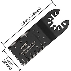 AIRIC 50pcs Oscillating Tool Blades for Wood Plastic Soft Metal Multi Tool Blades Quick Release Saw Blades, Compatible with DeWalt Demel Rockwell Black&Decker, etc Brands' Tools