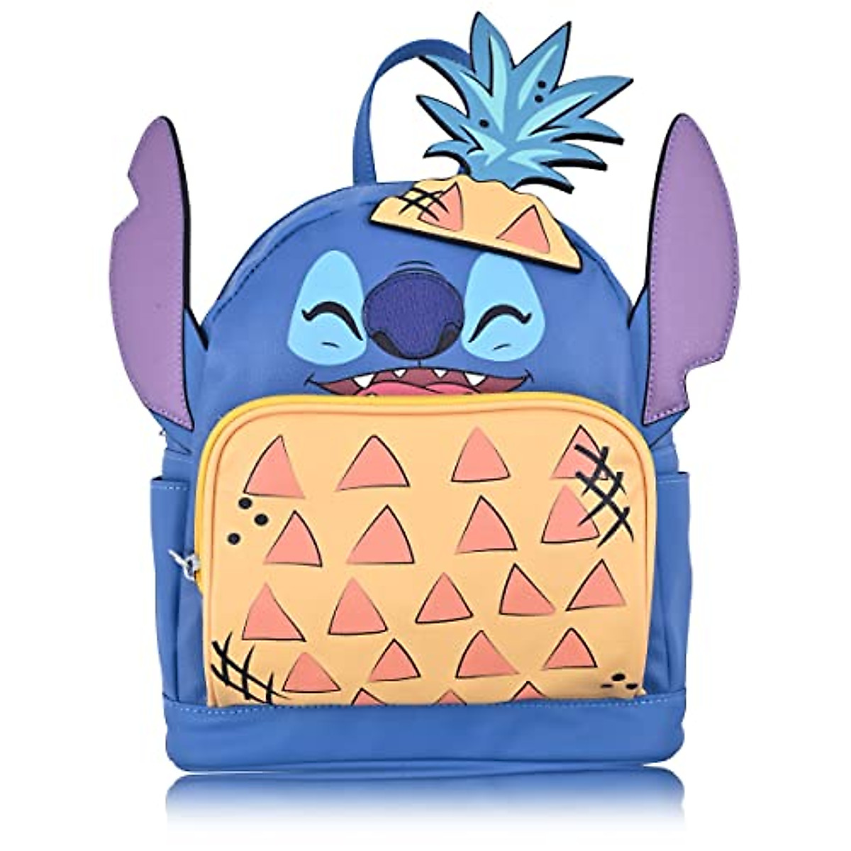 Disney Lilo and Stitch Mini Backpack for Adults and Teens Womens Double Strap Shoulder Bag (Blue Pineapple)