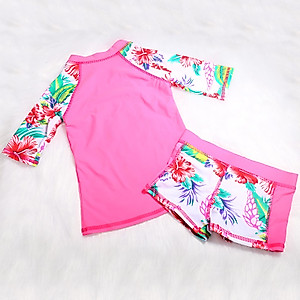 LOSORN ZPY Baby Toddler Boy Girl Two Piece Swimsuit Swimwear Bathing Suit UPF 50+ Pink M