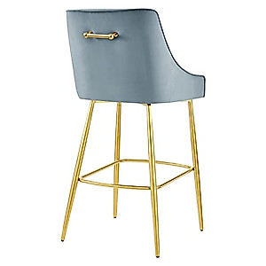 Modway Discern Performance Velvet Bar Stool with Light Blue Finish EEI-5473-LBU