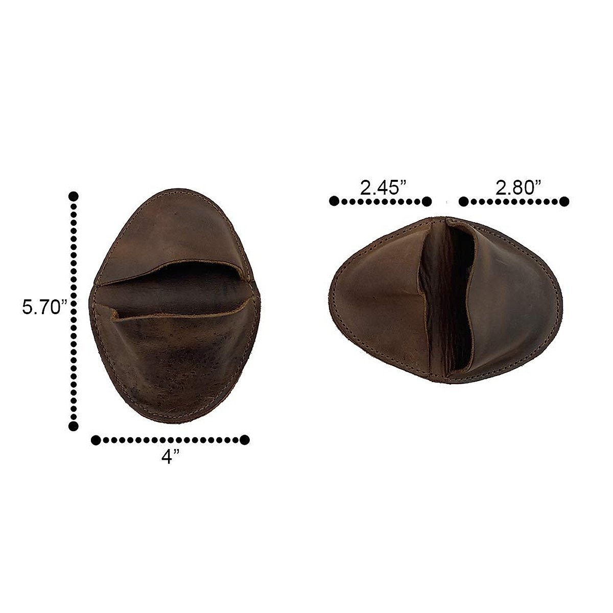 Hide & Drink, Leather Pot Holder Mini Oven Mitt Oven Cooking Pinch Grips (2-Pack) Handmade (Bourbon Brown)