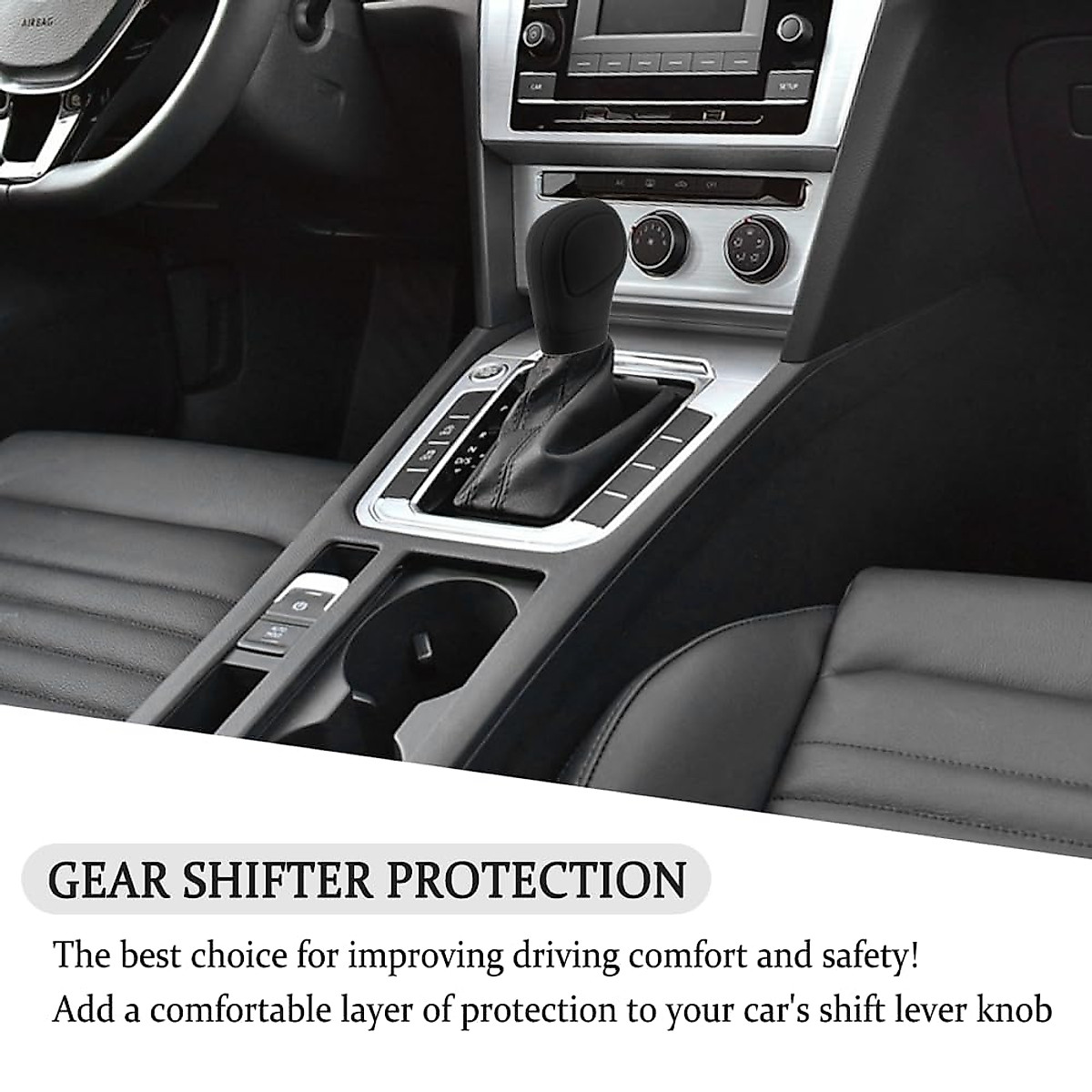 SSNNUU 2PcsSilicone Car Gear Shift Cover,Anti-Slip Automatic Gear Shift Knob Stick Protector for Man&Women Car Decor,Universal Interior Car Accessories for Car SUV Truck (Black), 2.20x1.84x3.15inch