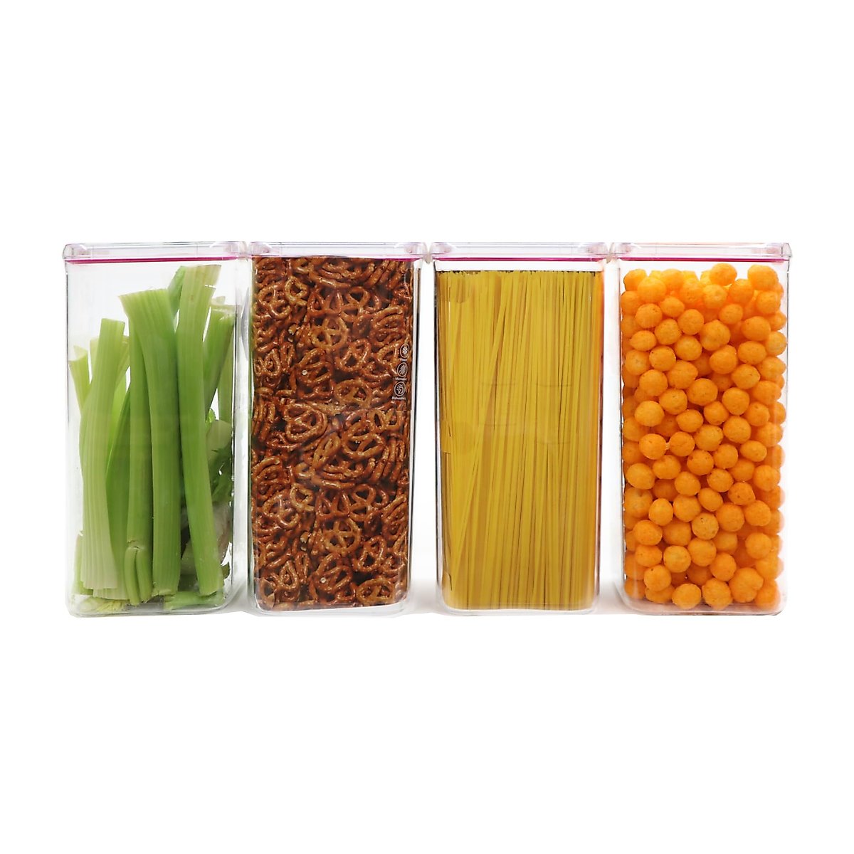 WC Redmon Visto MAX Cube QT Set of 4 Storage Bins, 5.71 Quart, Clear
