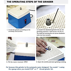 CENAP Portable Stained Glass Grinder, 4200r Mini DIY Grinding Tool Kit with 5/8" + 1" Replaceable Diamond Grinder Bit + Acrylic Bezel, for Glass Ceramic and Other Brittle Hard Materials