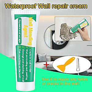 Wall Repair Cream with Scraper - Wall Surface Crack Sealers Filler Universal White Wall Mending Agent - Mildew and Waterproof Restorer - DIY Remove Wall Graffiti Repair Tool - Household Tool (2)
