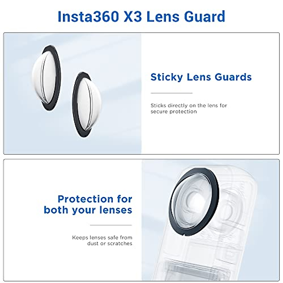 Lens Guard for Insta360 X3, Insta 360 X3 Accessories Kit Included Insta 360 X3 Lens Cap, Mounting Bracket and Lens Guard for Insta360 X3 Action Camera