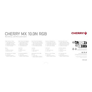 CHERRY MX 10.0N RGB, Flat Mechanical Gaming Keyboard, German Layout (QWERTZ), Wired, Original Switches MX Low Profile RGB Speed, Black