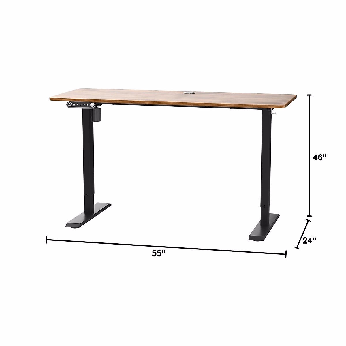 farexon 55 x 24 Inch Electric Standing Desk Adjustable Height, Sit-Stand Desk with Oversized Mouse Pad， Double Crossbeam Structure, Four Preset Heights, 27''-45'' Lifting Range Stand up Desk