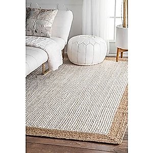 ROYAL ARTS & CRAFTS 2x3, 3x5, 4x6, 5x7, 6x9, 8x10, 9x12, 10x14 Ft. Indian Braided Natural Jute Rug Area Rug/ Home Decor Rug/ Jute Rug/ Home and Living Rug/ Hall Rug (2x3 Ft Area Rug), White
