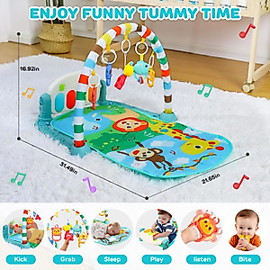 TOY Life Baby Gym Play Mat for Babies 0-6 Months Tummy Time Mat, Baby Kicking Toy Play Piano Playmat Activity Gym for Baby Boy Girl, Infant Toddler Activity Center Toys, Baby Floor Newborn Play Mat