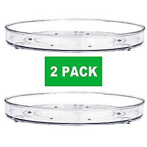 4 Pack Lazy Susan Organizer, Set of 2 for 10.6inch / 9.25inch Clear Lazy Susan Turntable for Cabinet