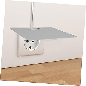 VILLFUL Wall Bracket Bathroom Electrical Outlet Shelf Outlet Shelf for Home Wall Outlet Shelf Router Wall Mount Bracket Storage Shelf for Outlet Wall Mount Router Shelf Plastic White