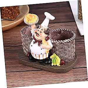 House Gifts 1pc Home Decorations Tv Stand Decor Kids Decor French Chef Figurine Salt and Pepper Shaker Kitchen Chef Ornament Resin Cook Sculpture Chef Statue Wine Cabinet Gift 3d