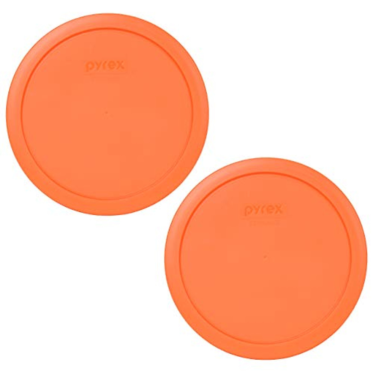 Pyrex 7402-PC 6/7 Cup Orange Round Plastic Food Storage Lid - 2 Pack Made in the USA