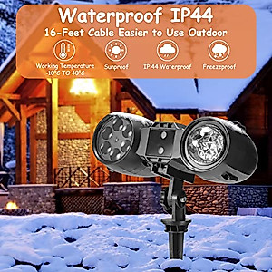 3 in 1 Halloween Christmas Projector Light, Waterproof Outdoor Projector Spotlights Landscape LED Lights with Dynamic Patterns Water Ripple Red and Green Dot for Party Yard Garden Decorations