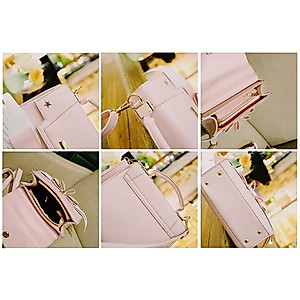 JHVYF Women's Cute Wings Bow Top Handle Cross Body Shoulder Bags Girls Kawaii Handbag Pink 354343