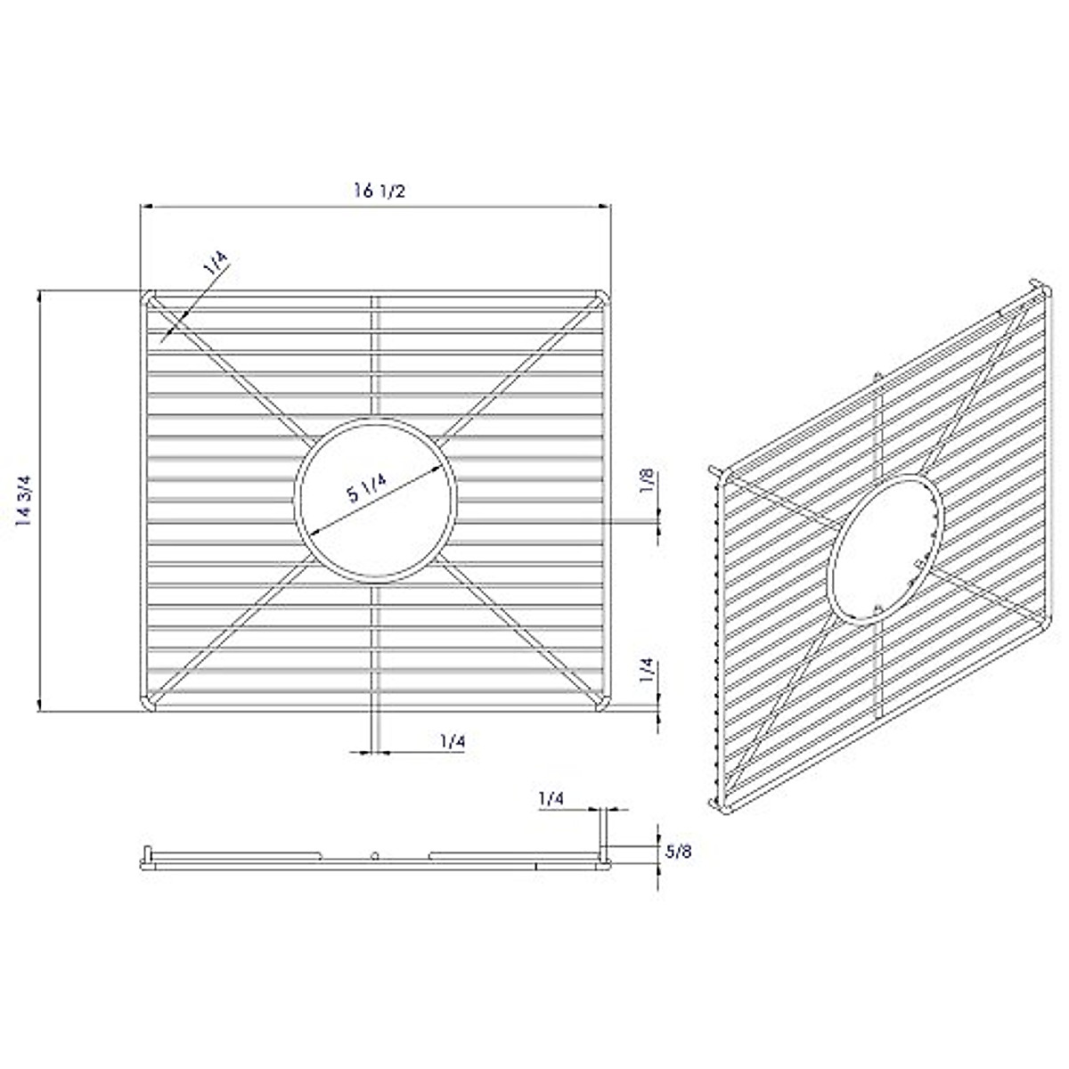 ALFI brand ABGR3918 Stainless Steel Kitchen Sink Grid for AB3918DB, AB3918ARCH
