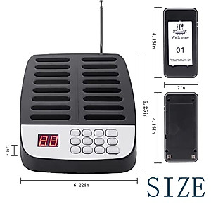 YYCALLING Restaurant Pager,Pagers for Restaurants 16 Guest Pagers,Buzzers Social Distancing, 98 Chanels with Vibration, Flashing and Buzzer for Truck