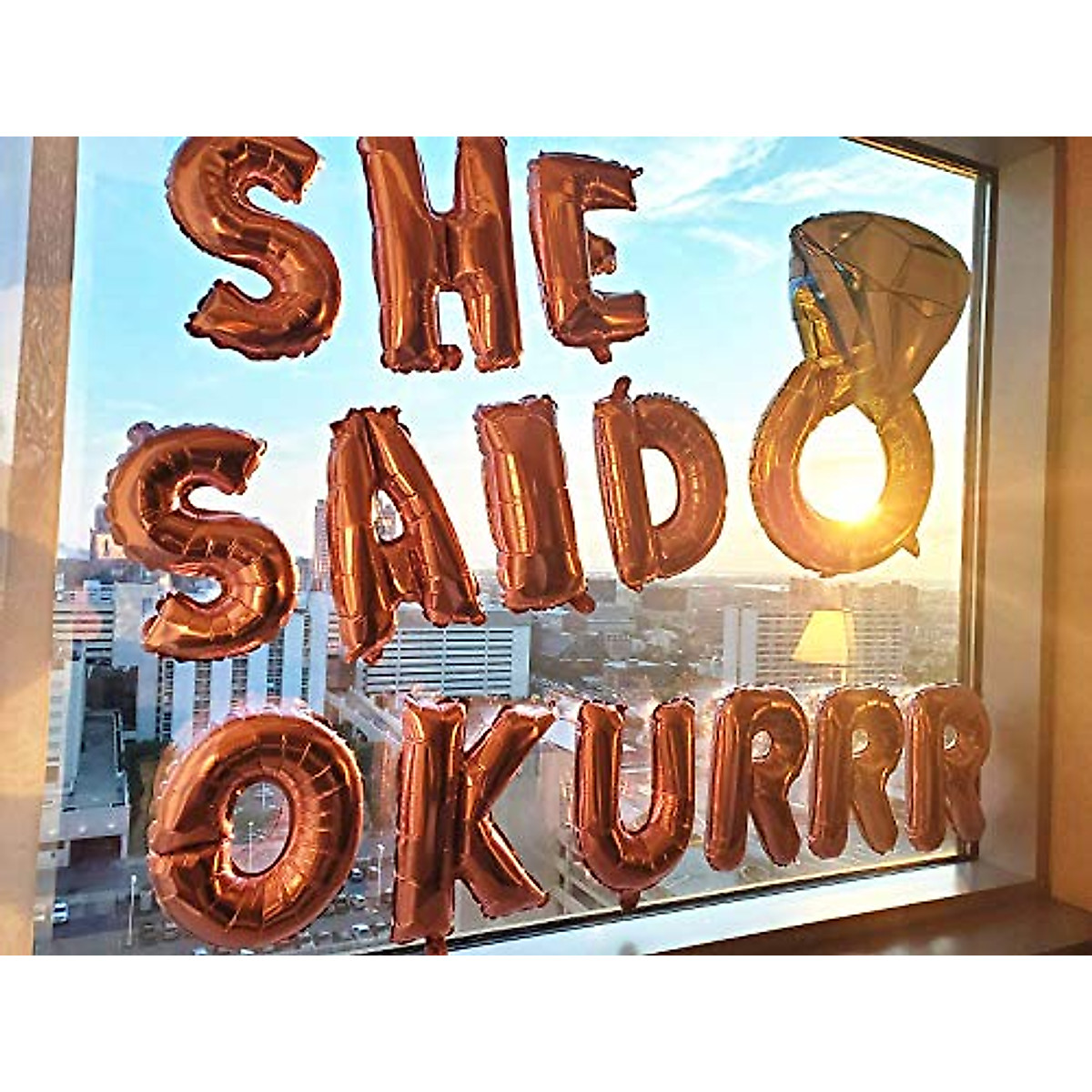 JeVenis She Said Okurrr Balloon Engagement Decoration Balloon She Said Yes Balloon Wedding Proposal Decoration Proposal Banner Bridal Shower Decor Hen Party Bachelorette Party Decoration