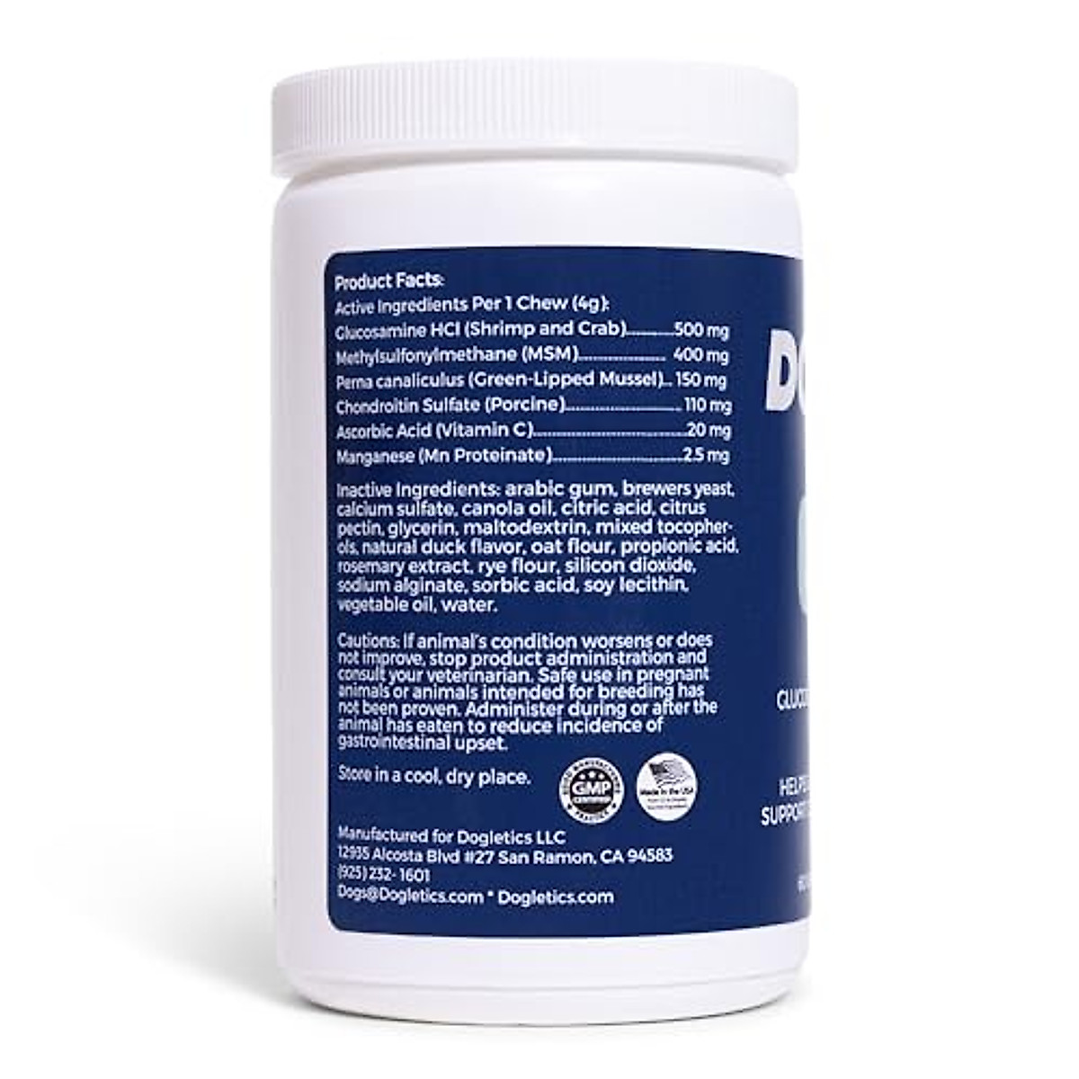 Advanced Hip & Joint Supplements for Dogs, USA Made with Glucosamine & Green Lipped Muscle for Mobility Health, 60ct