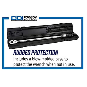 CDI 2503MFRPH Comfort Grip Dual Scale Micrometer Adjustable Click Style Torque Wrench - 1/2-Inch Drive - 30 to 250 ft. lb. Torque Range