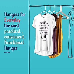 Hangorize 60 Standard Everyday White Plastic Hangers, Long Lasting Tubular Clothes Hangers, Value Pack of 60 Clothing Hangers. (60 Pack)