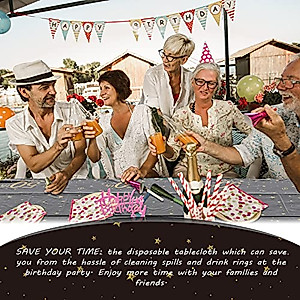 Tegeme 3 Pieces 50th Birthday Tablecloth Plastic Happy 50th Birthday Decorations 54 x 108 Inches 50th Birthday Decorations Men Women Happy Birthday Table Cover for Indoor Outdoor Party Supplies