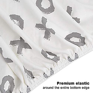 BORITAR Changing Pad Covers Soft Stretchy Jersey Knit 2 Pack, Semi-Waterproof Chang Table Covers for Boys with Grey Arrow and Circle Printed