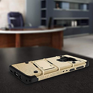 ZIZO Bolt Series for Samsung Galaxy S9 Plus Case Military Grade Drop Tested with Tempered Glass Screen Protector Holster Gold Black