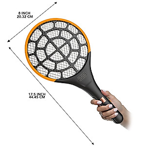 Fly Swatter Bug Zapper Indoor and Outdoor Heavy-Duty Zap Racket w/Counter for Flies, Mosquitoes, Gnats