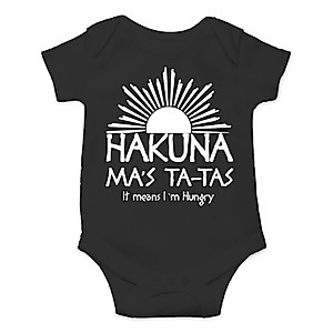 CBTwear Hakuna Ma's Ta Baby Bodysuit Adorable Infant Unisex Romper Clothing Boy Girl Newborn Outfit (Newborn, Black)