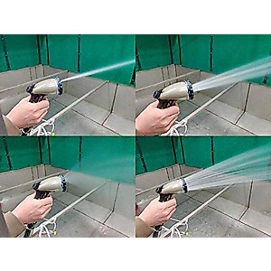 Wasser Vela Garden Heavy Duty Metal 10-pattern Water Spray Pistol Hose Nozzle, Front Trigger, Soft Grip