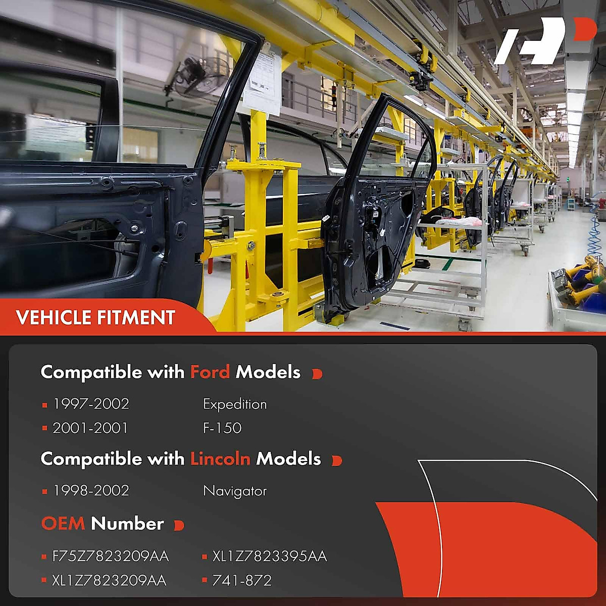 A-Premium Power Window Regulator with Motor Compatible with Ford Expedition 1997-2002 F-150 2001 Lincoln Navigator 1998-2002 Front Driver Side
