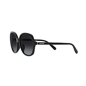 Coach HC8360U Universal Fit Sunglasses, Black/Grey Gradient Polarized, 57 mm