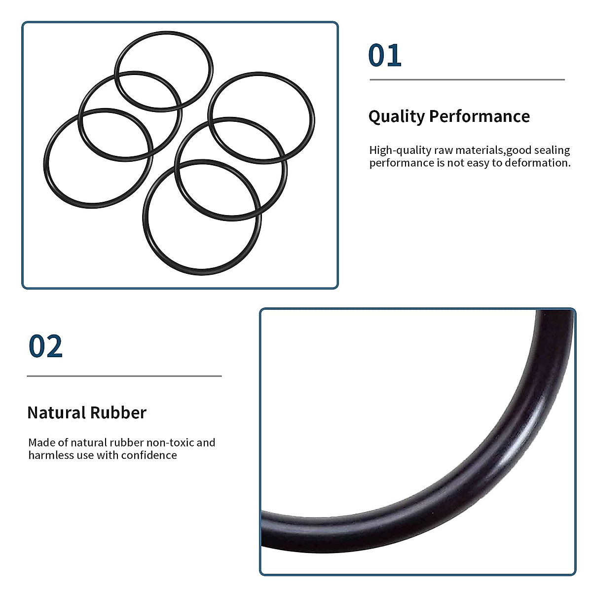 O-Rings for GE TM 2.5 Inch Water Filters Compatible with GXWH20F/ GXWH04F/ GXRM10/ GXWH20S/ GX1S01R (6 PCS)