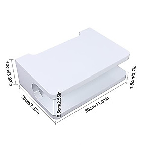 DYRABREST White Floating Shelf, Floating Night Stand Wall-Mounted TV Cabinet Shelf TV Console Router Shelf DVD Set-top Box Telephone Storage Rack Hanging Box