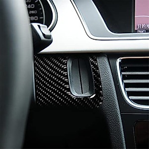 miusani Carbon Fiber Interior Sticker Decoration Trim Cover Decals Compatible with Audi A4 B8 A5 Q5 Accessories RT06 (Engine Start Keyhole Switch)