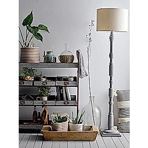 Creative Co-Op Metal 4 Tier Cart on Casters with 2 Open Shelves & 6 Bins,Grey