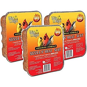 Wild Delight 3 Pack of Sizzle N Heat Spicy Suet for Birds, 11.75 Ounces Each
