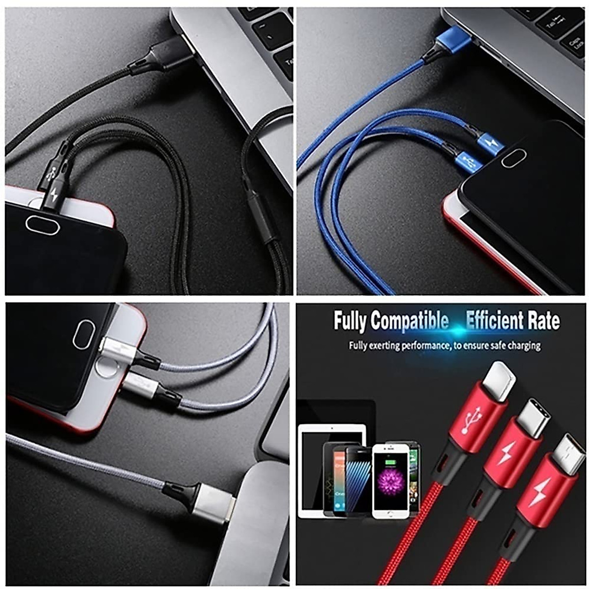 Pro USB 3in1 Multi Cable Compatible with Microsoft Surface Duo 2 Data Universal Extra Strength for Fast Quick Charging Speeds! (Silver)