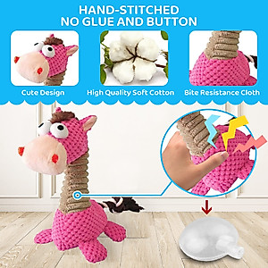 SUNKY Dog Squeaky Toys,Stuffed Plush Dog Chew Toys 3 Pack Durable Cute Dog Toys Set for Small, Medium, Large Dogs Puppy Pet Toys for Teething (Duck, Horse and Crocodile)