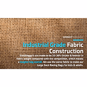 Sandbaggy Burlap Sand Bag - Size: 14" x 26" - Sandbags 50lb Weight Capacity - for Flooding, Flood Water Barrier, Tent Sandbags, Store Bags - Sand Not Included (5 Bags)