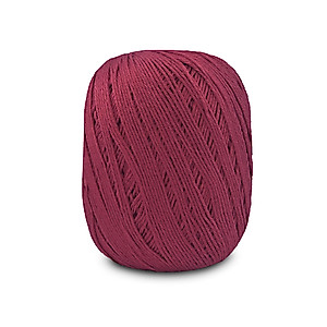Circulo Charme Cotton Yarn for Crochet and Knitting – 100% Mercerized Brazilian Virgin Cotton (Pack of 1 Ball) – Red Yarn, 3951 - Viva Magenta, 5.3 oz, 433 yds – Sport