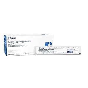 Dukal 6-inch Cotton Tipped Applicators 100 2-Packs Per Box - Sterile.
